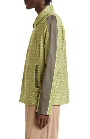 Kiko Kostadinov Tonkin Contrast Jacket In Greensand/ Camel - 70